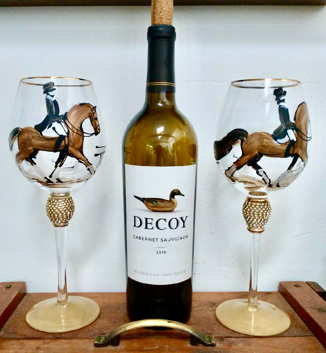 Hand Painted Gold Rimmed Wine Glasses – Designs By Frederique